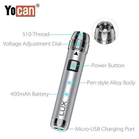 Yocan Lux Series VV Preheat 510 Thread Battery – Yocan USA